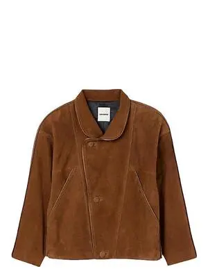 Sandro Relaxed-fit Suede Jacket - Brown