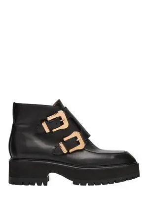 Gabriela Hearst Apollo Leather Ankle Booties - Black