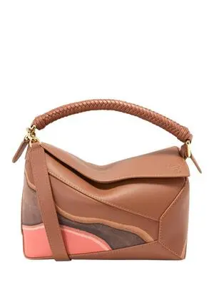 Loewe Puzzle Edge Small Top-handle Bag - Pecan Parrot Pink
