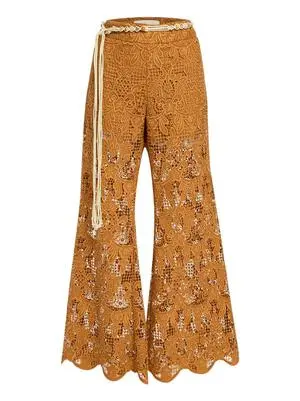 Zimmermann Coco Lace Flare Pants Biscuit