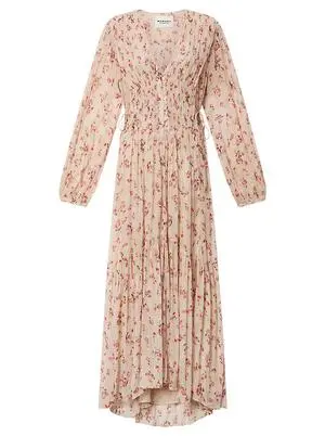 MARANT ETOILE Briane Printed Muslin Maxi Dress - Beige