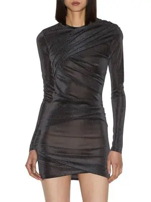 MARANT ETOILE Denise Draped Mini Dress - Gun Metal