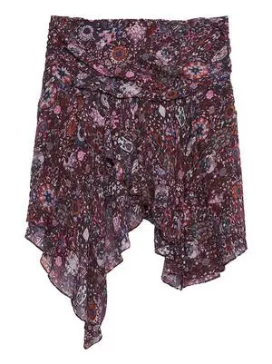 MARANT ETOILE Berenicia Flared Georgette Skirt Plum