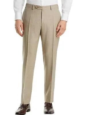 Canali Solid Slim Fit Dress Pants - Tan