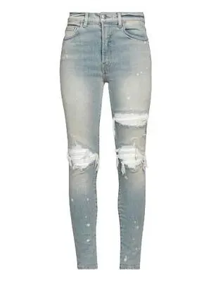 Amiri Jeans In Cotton, Elastomultiester, Elastane, And Cow Leather - Blue