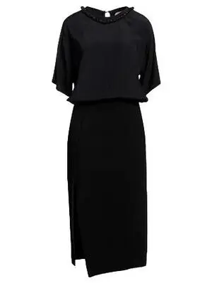 N°21 Asymmetric Midi Dress - Black