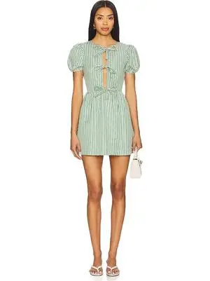 MORE TO COME Heather Mini Dress - Green Stripe