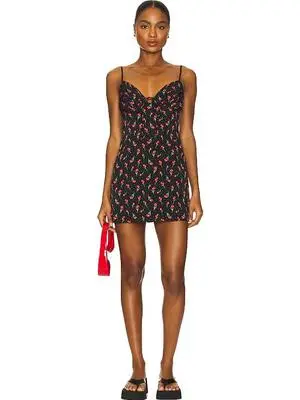 MORE TO COME Poppie Mini Dress - Black Floral
