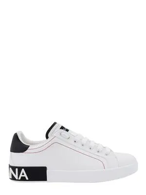 Dolce & Gabbana Low-top Leather Sneakers - White