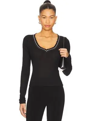 Free People Only You Long Sleeve Top - Black