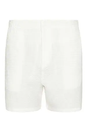 Lacoste Waffle Monochrome Elasticated Textured Shorts - Flour