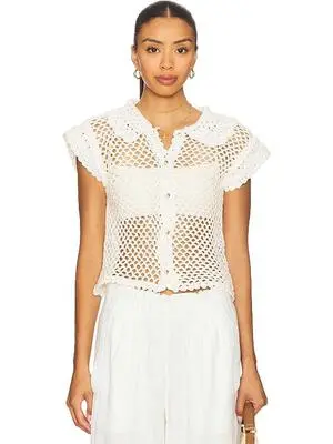 Free People Lily Crochet Top - Coconut Milk