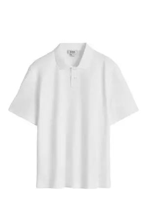 Cos Interlock Cotton Polo Shirt White