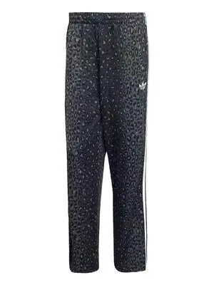 Adidas Firebird Leopard-print Trousers - Black