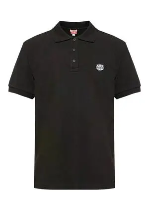 Kenzo Tiger-embroidered Polo Shirt - Black