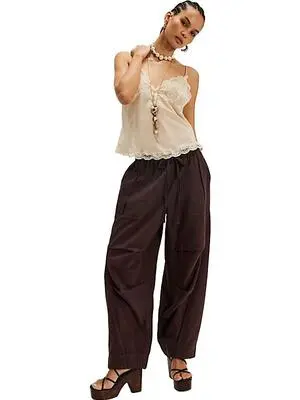 Free People Jumptown Parachute Pants - Hot Fudge