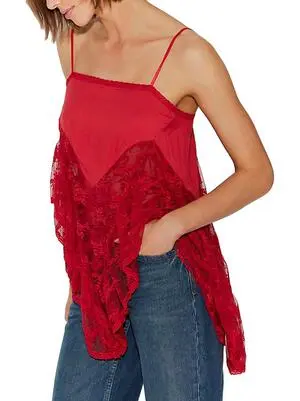 Free People Intimately Sunday Candy Mini Slip - Luxe Red