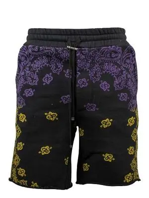 Amiri Bandana Bleach Shorts - Purple/yellow