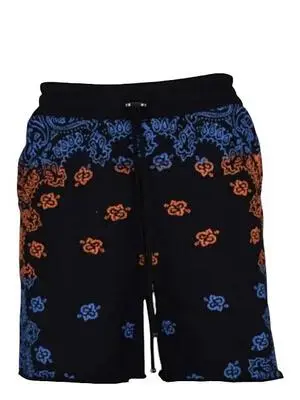Amiri Bandana Bleach Shorts - Blue/orange