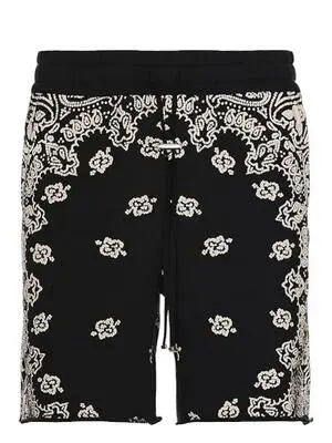 Amiri Bandana Bleach Shorts - Black