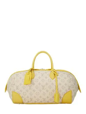 LOUIS VUITTON Louis Vuitton Monogram Denim Speedy Round Beige