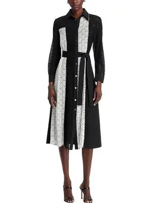 MISOOK Color Blocked Lace Tailored Jacket Dress