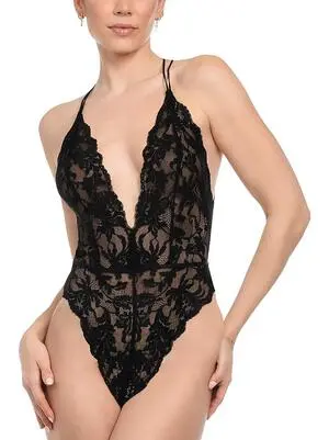 IN BLOOM BY JONQUIL Rosalee Lace Teddy Black