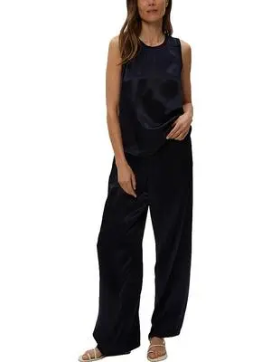 Michael Stars Cyrus Satin Wide Leg Pants - Nocturnal