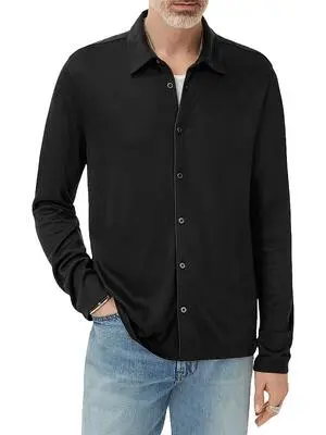 John Varvatos Caserta Regular Fit Button Front Shirt - Black