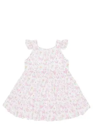 NELLAPIMA Butterfly Print Ruffle Dress - Pink