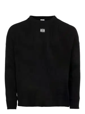 Loewe Ribbed Knit Cotton Sweater - Black