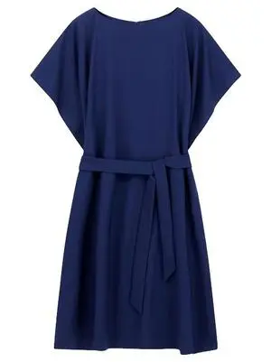 Emporio Armani Satin Crêpe Sash Dress - Blue