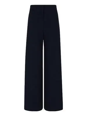 Emporio Armani Chevron Jacquard Wide-leg Trousers - Blue