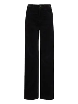 Emporio Armani J14 Regular-fit Garment-dyed Corduroy Trousers - Black