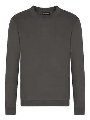 Emporio Armani Virgin Wool Crew-neck Jumper - Natural