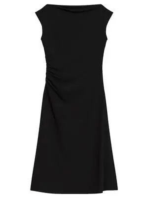 Theory Draped Boat-neck Midi Dress - Black