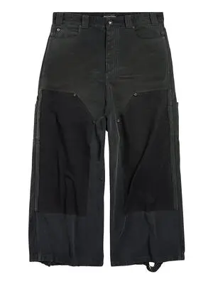 Balenciaga Distressed Wide-leg Carpenter Pants - Marine