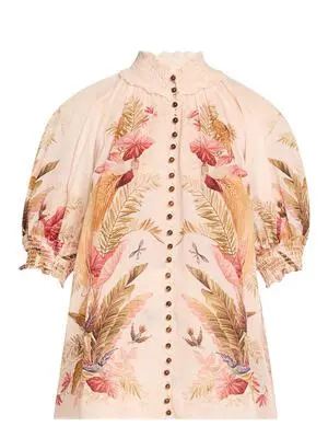 Zimmermann Ascension Billow Blouse - Cream Palm Floral