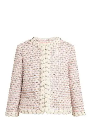 Valentino Garavani Boxy Crystal-embellished Tweed Jacket - Multi