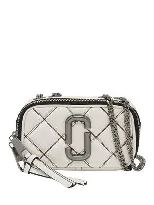 Marc Jacobs The Snapshot Quilted Leather Crossbody Bag Whiteblack