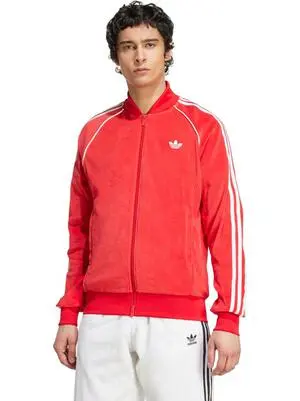Adidas Sst Adicolor Velour Track Top - Better Scarlet