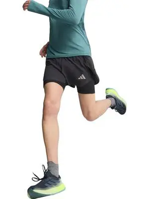 Adidas Adi365 Running Climacool+ 2-in-1 Shorts - Black