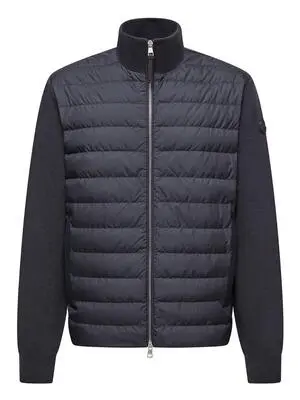 Moncler Wool & Cashmere Zip-up Cardigan - Blue