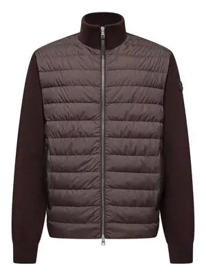 Moncler Wool & Cashmere Zip-up Cardigan - Brown