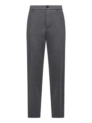 Moncler Cotton-blend Tailored Trousers - Grey