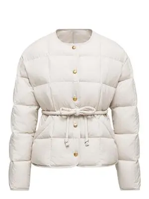 Moncler Caramagne Belted Down Jacket - White