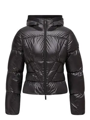 Moncler Wineck Hooded Geometric-quilted Short Down Jacket - Black