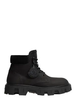 Moncler Peak City Nubuck & Suede Lace-up Boots - Black