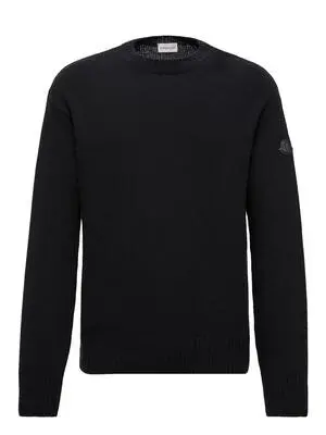 Moncler Wool & Cashmere Crew Neck Sweater - Black