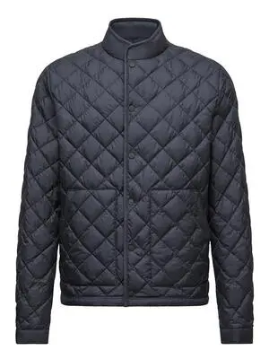 Moncler Oise Diamond-quilted Short Down Jacket - Blue